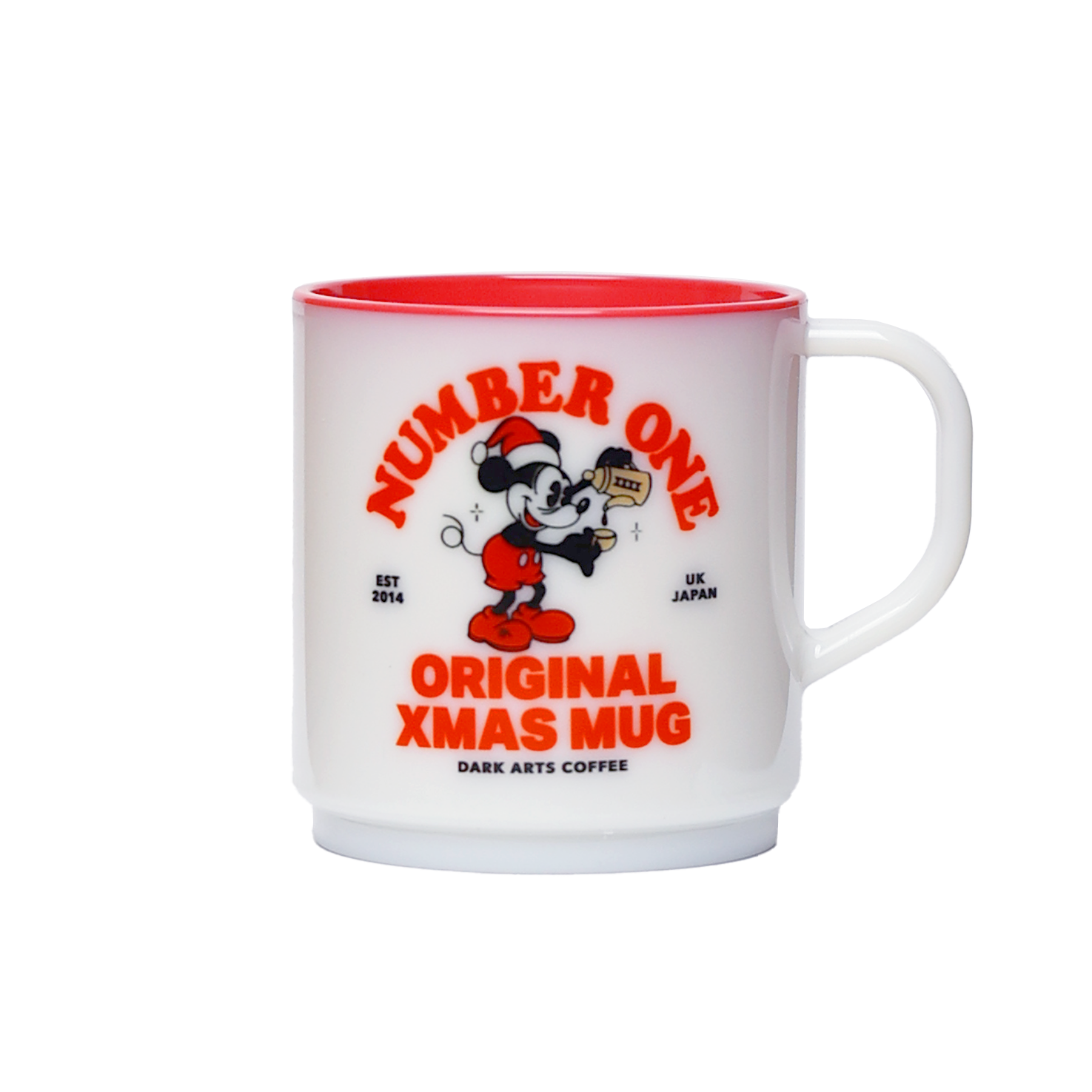 RED RECYCLED NUMBER ONE ORIGINAL XMAS MUG – Dark Arts Coffee